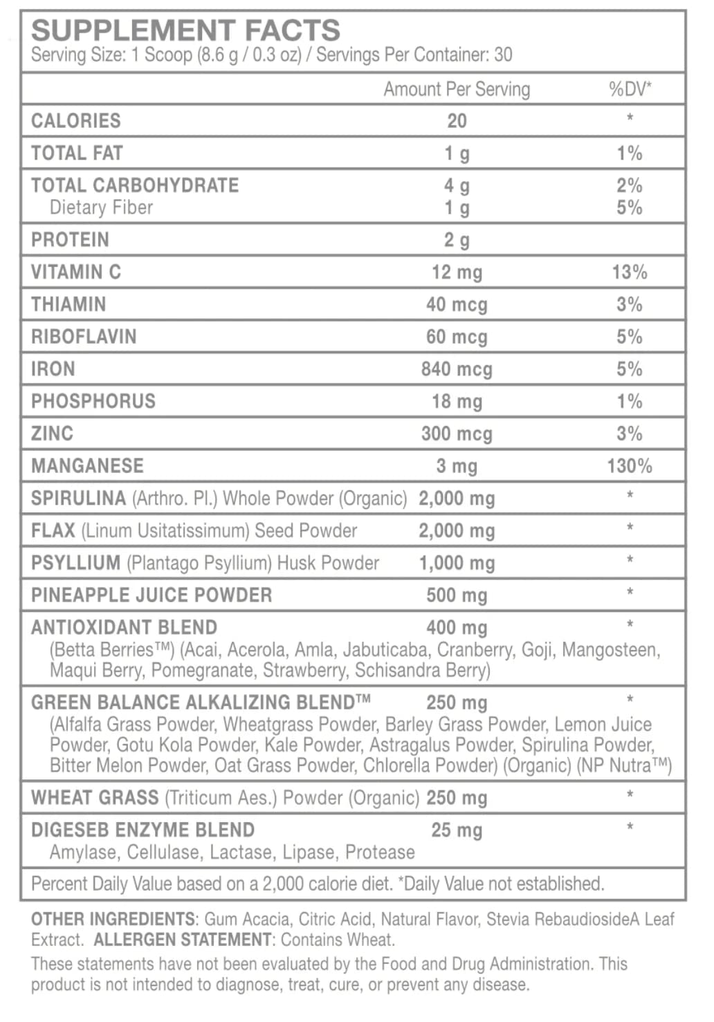 sugar-free peach superfruit supplement