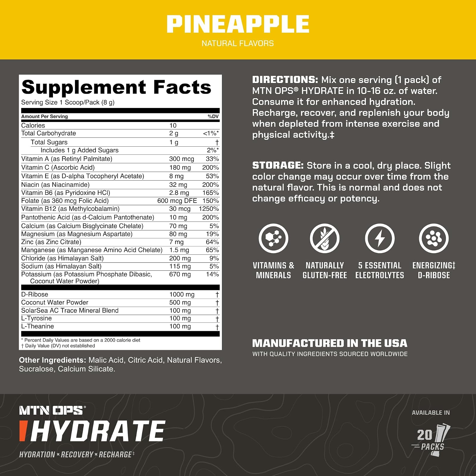 sugar free pineapple electrolyte drink
