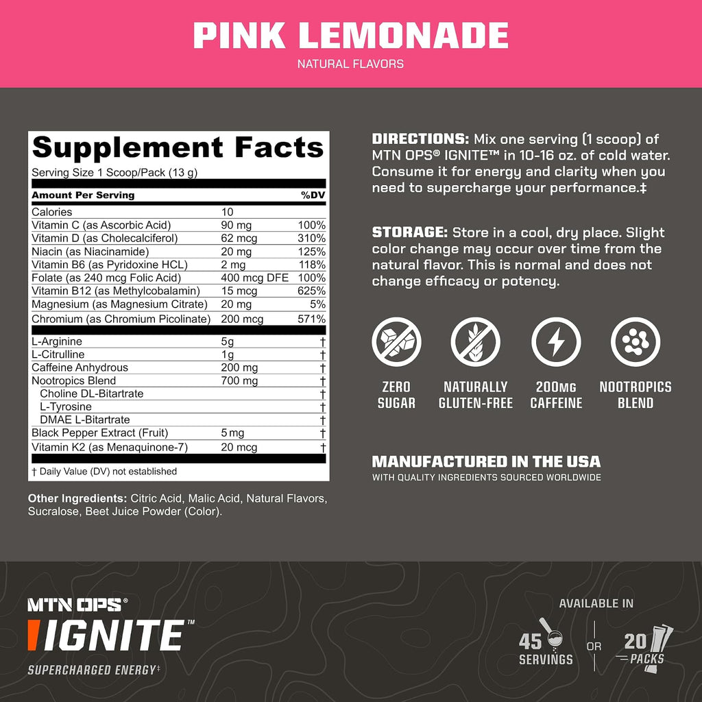 sugar-free pink lemonade pre-workout