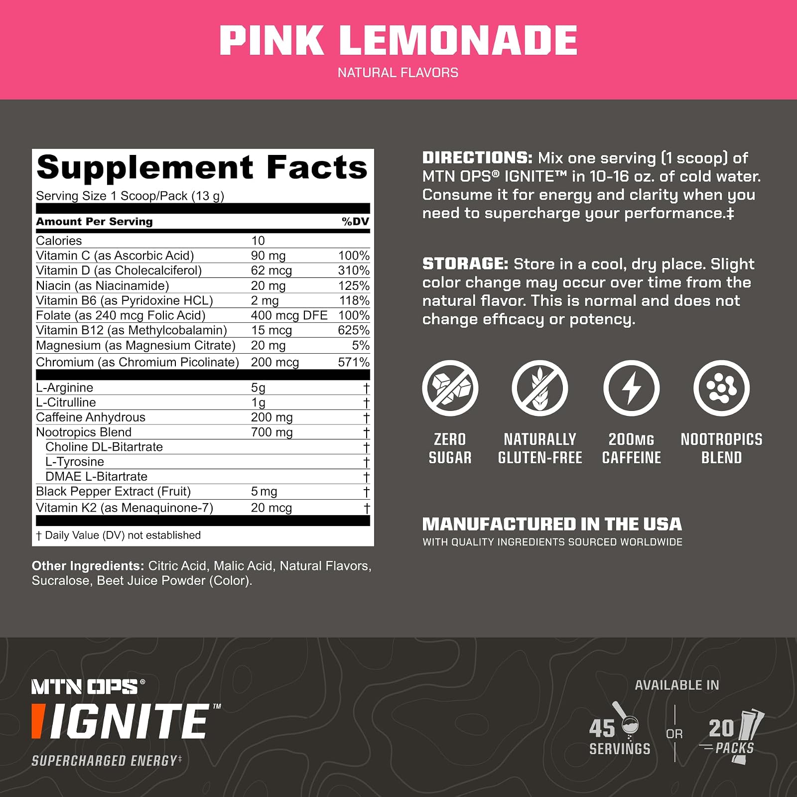 sugar-free pink lemonade pre-workout