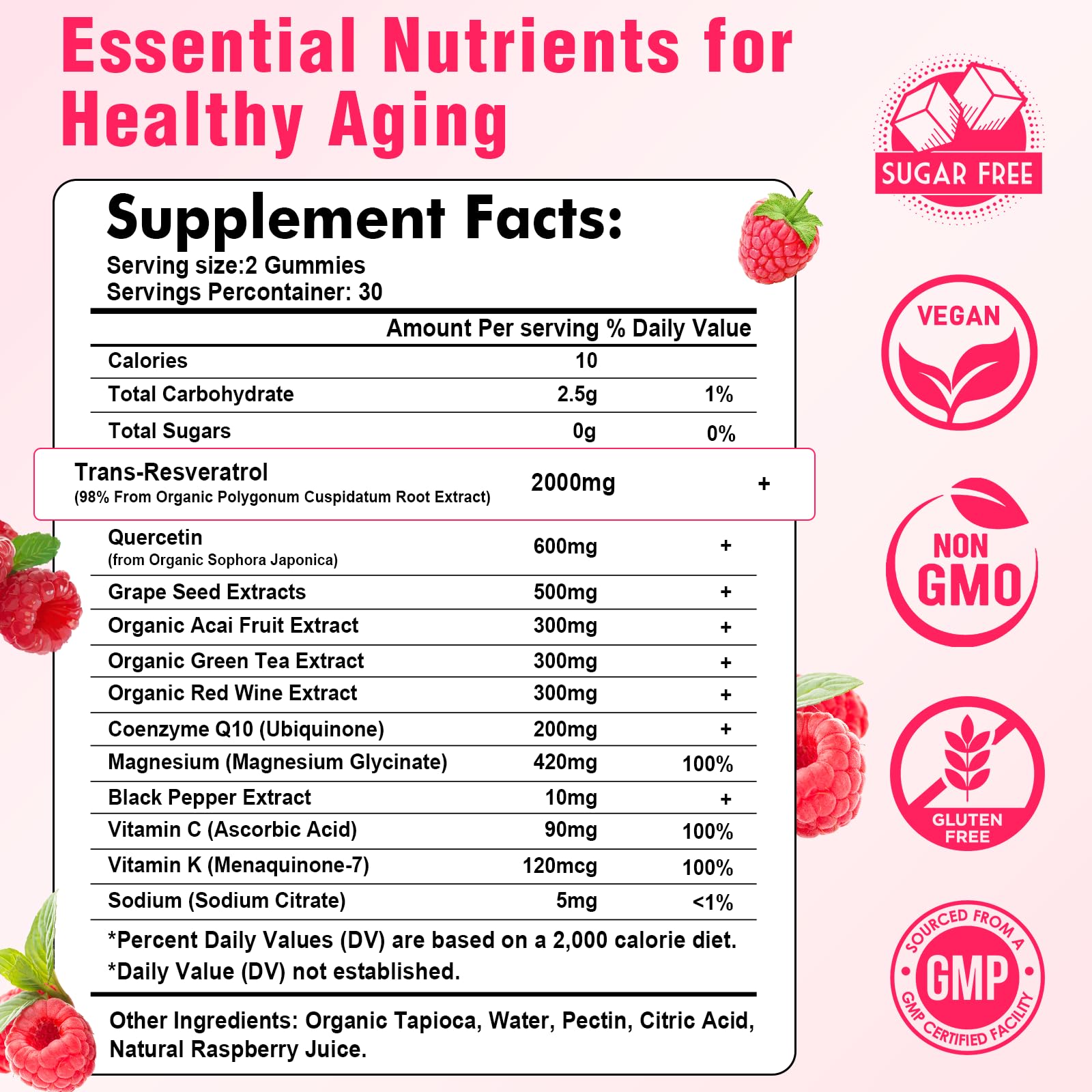 sugar free resveratrol gummies for health