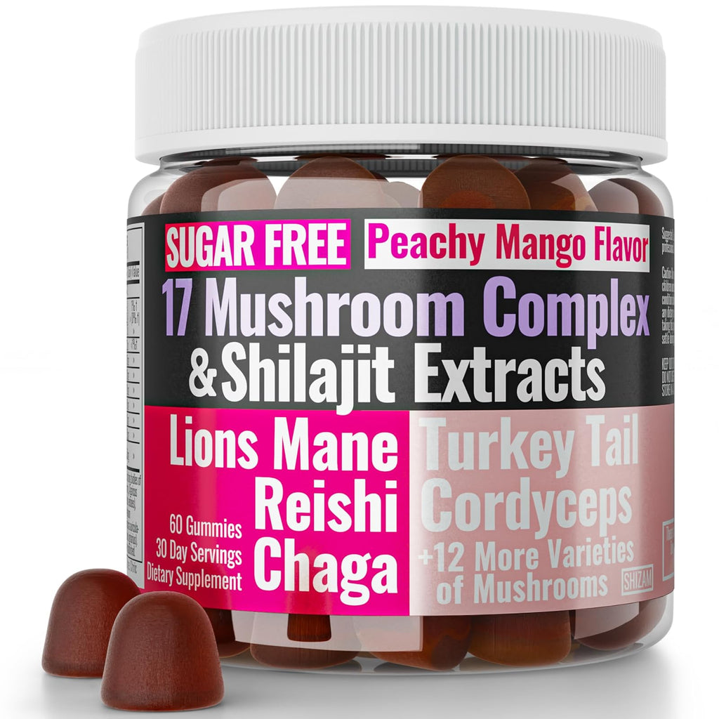 sugar-free shilajit mushroom gummies