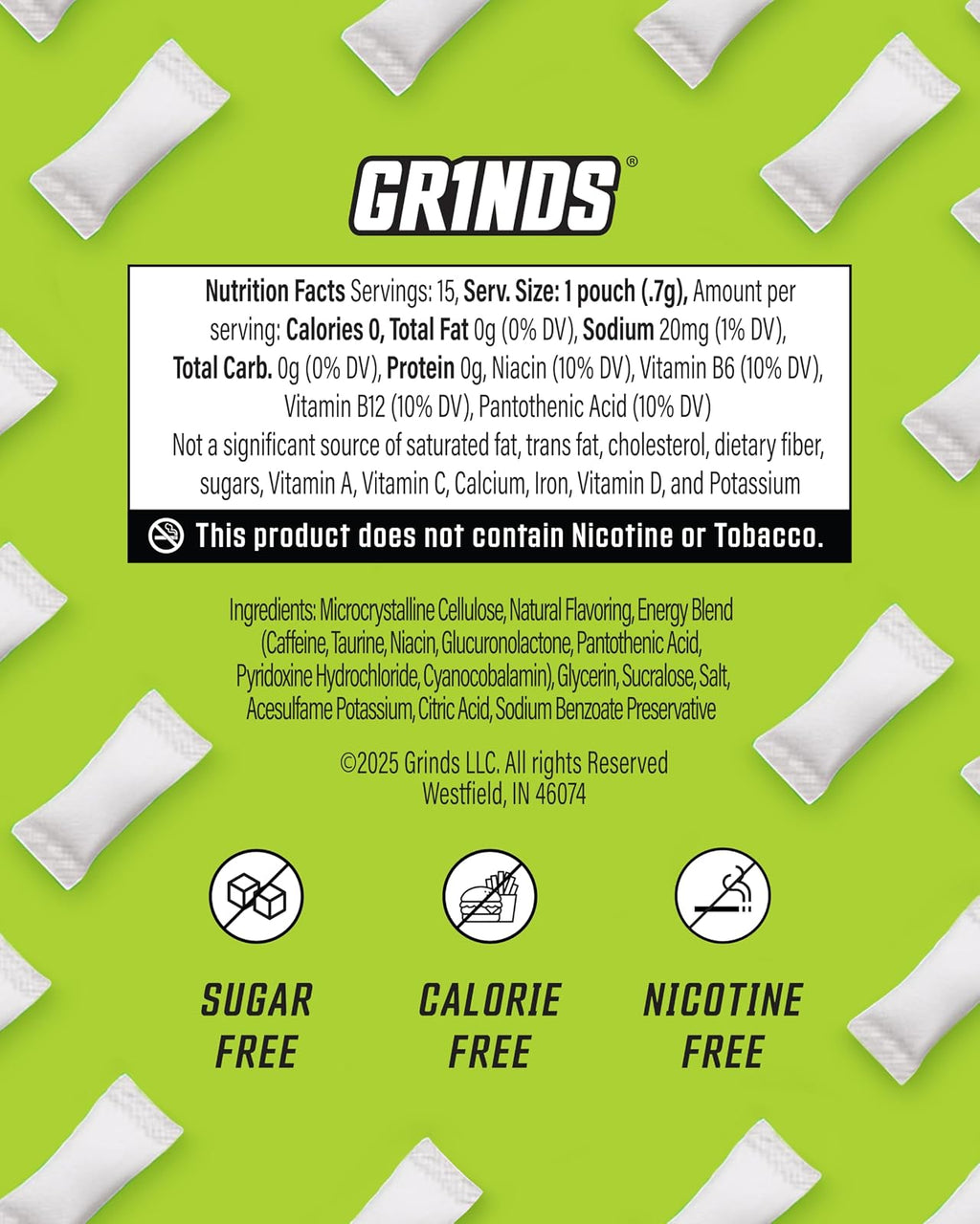 sugar-free sour apple energy pouches