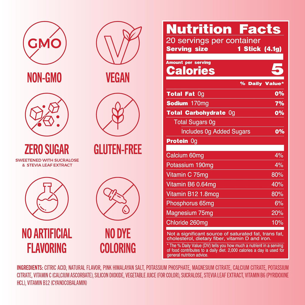 sugar free sour cherry electrolyte packets