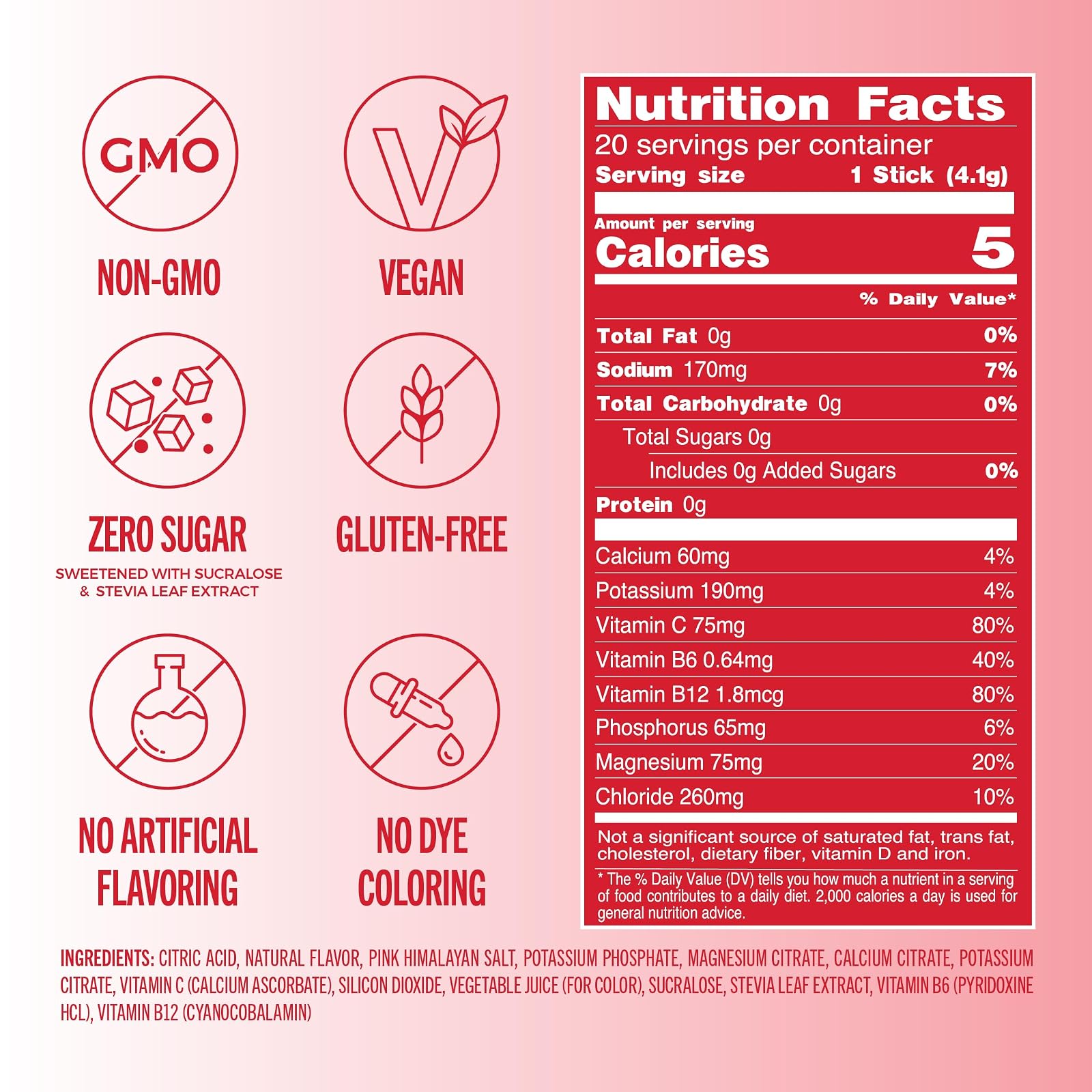 sugar free sour cherry electrolyte packets