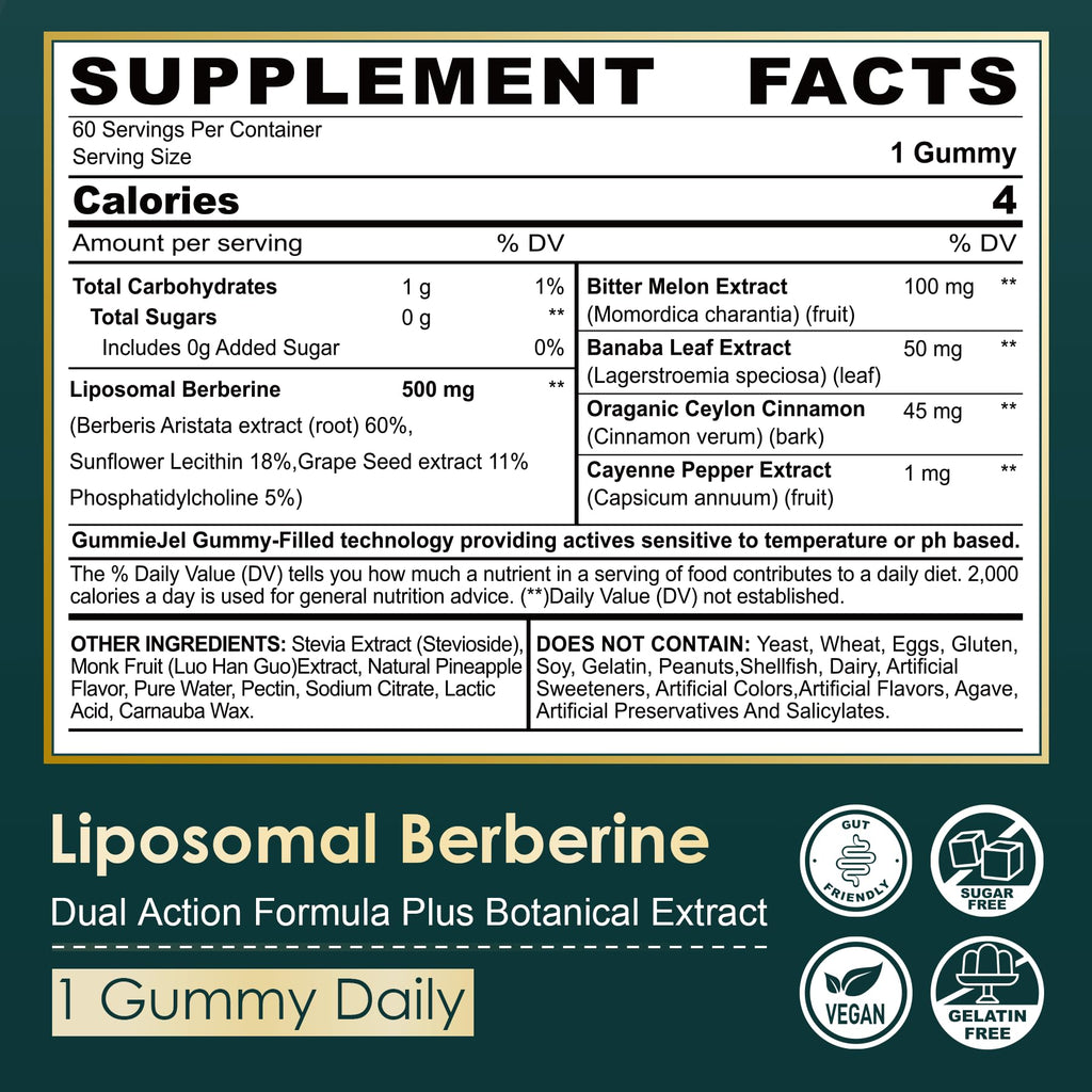 Sugar-free vegan berberine gummies