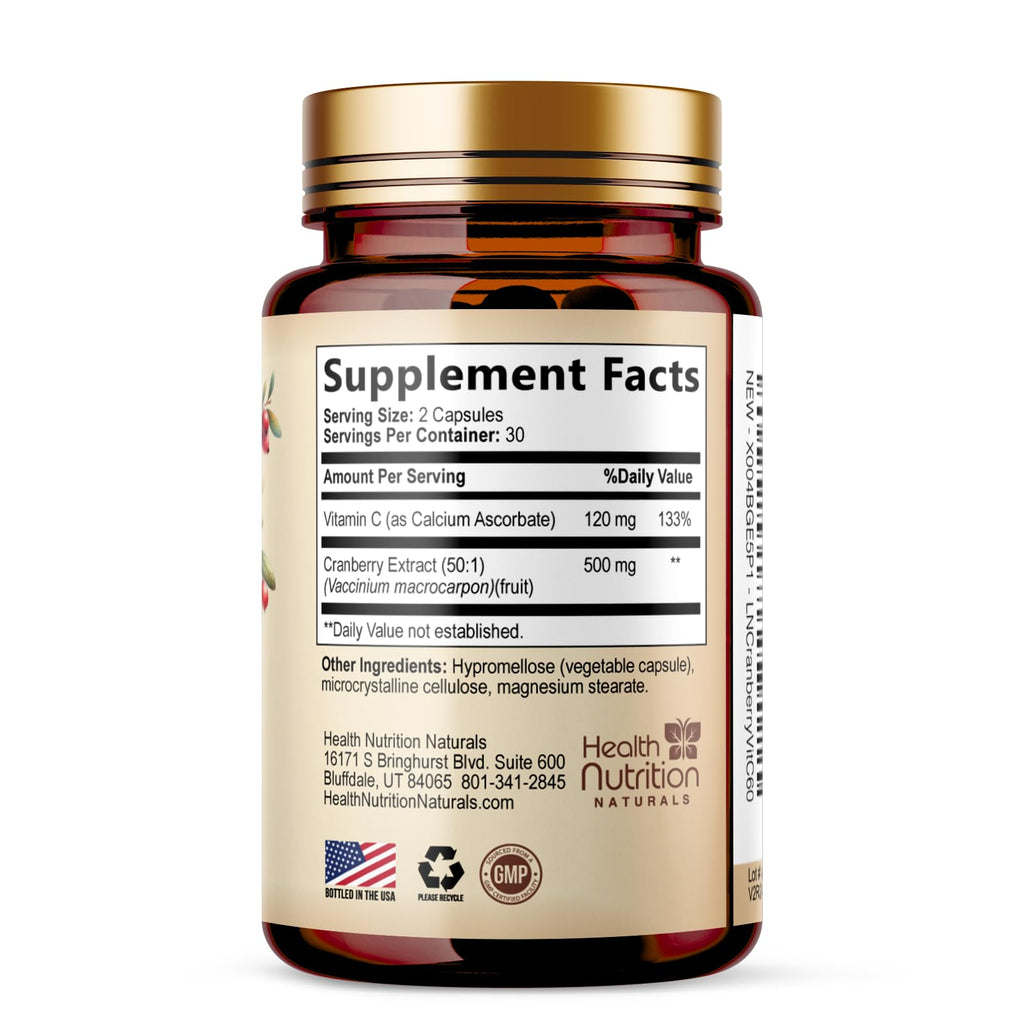 Sugar-free vitamin C cranberry supplement