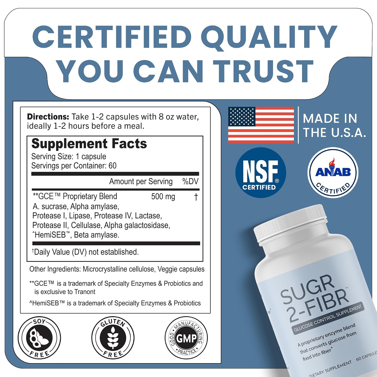 Sugr-2-Fibr capsules for healthy gut