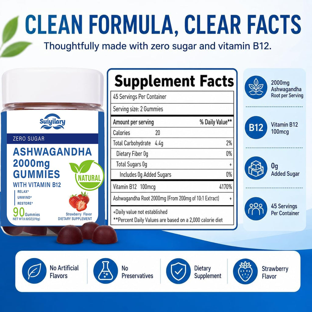 Suiyilary ashwagandha gummies for better sleep