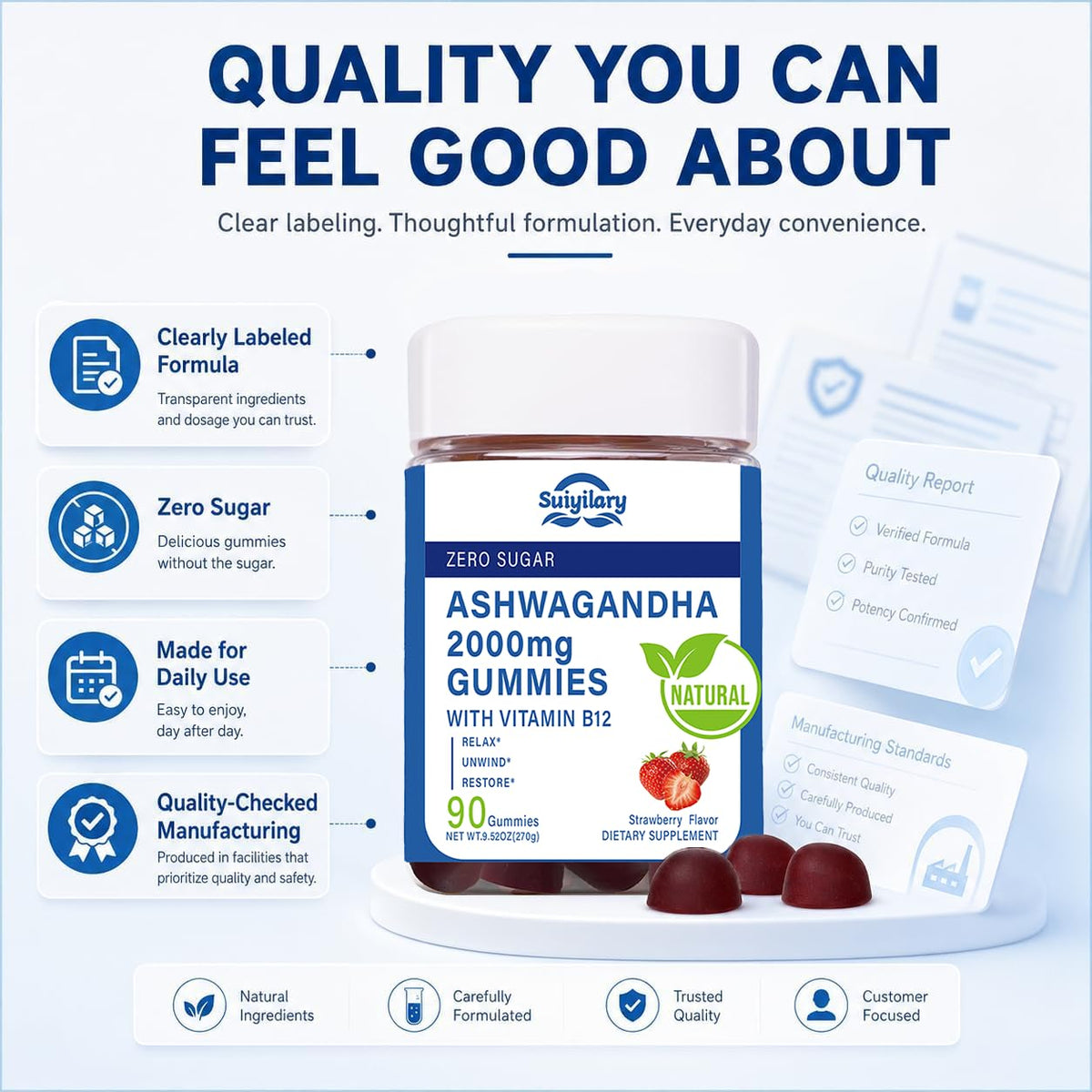 Suiyilary ashwagandha gummies for immune support