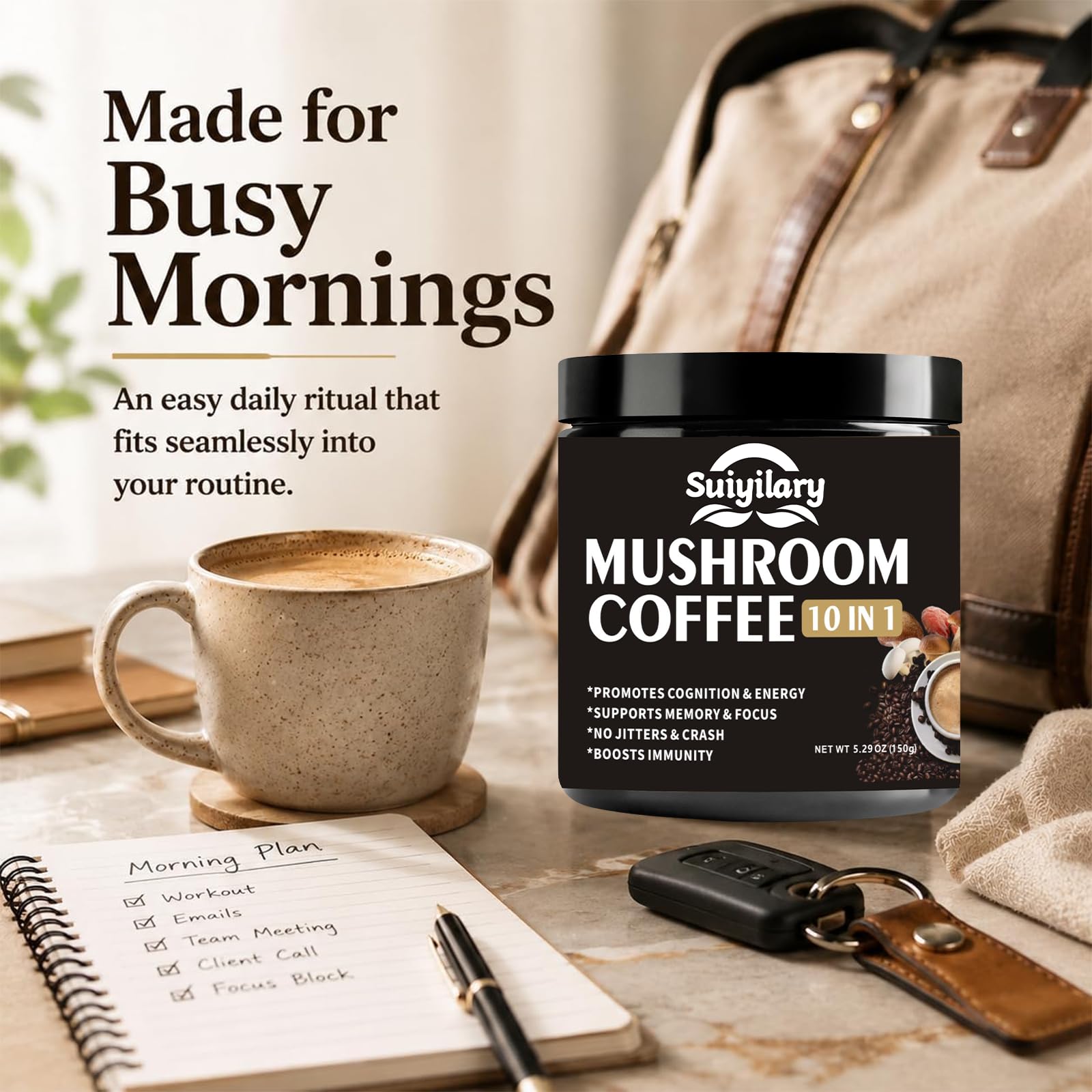 Suiyilary mushroom blend for improved focus