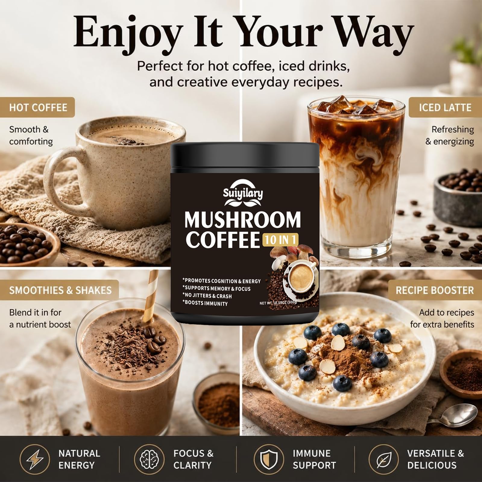 Suiyilary mushroom blends for wellness