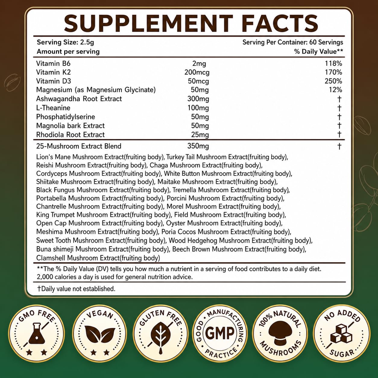 Suiyilary mushroom powder for vitality