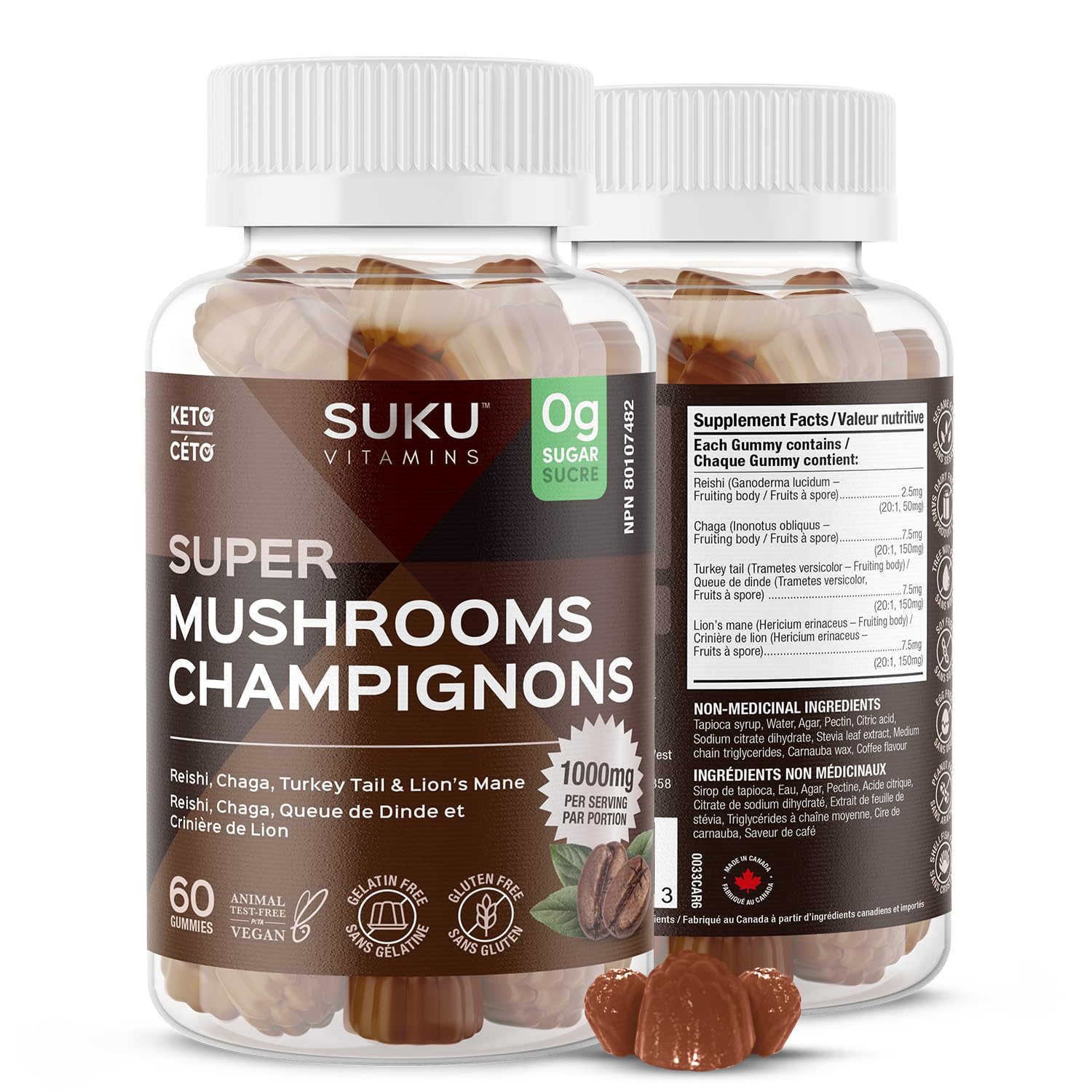 Suku Vitamins Super Mushrooms gummies for immunity