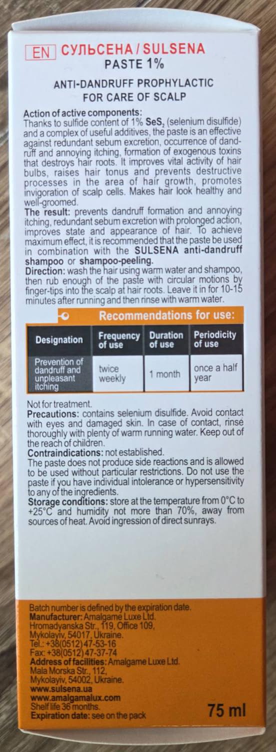 Sulsena paste for flake-free hair