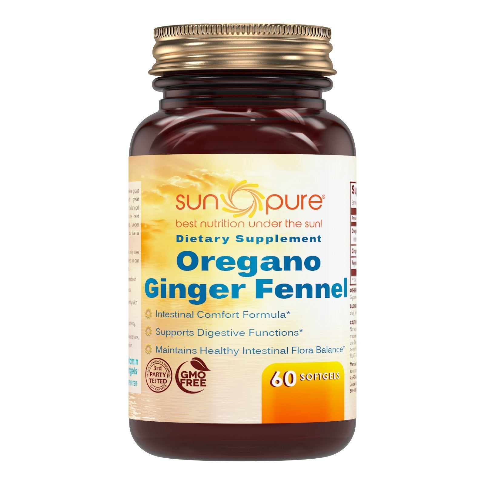 Sun Pure oregano softgels for digestion