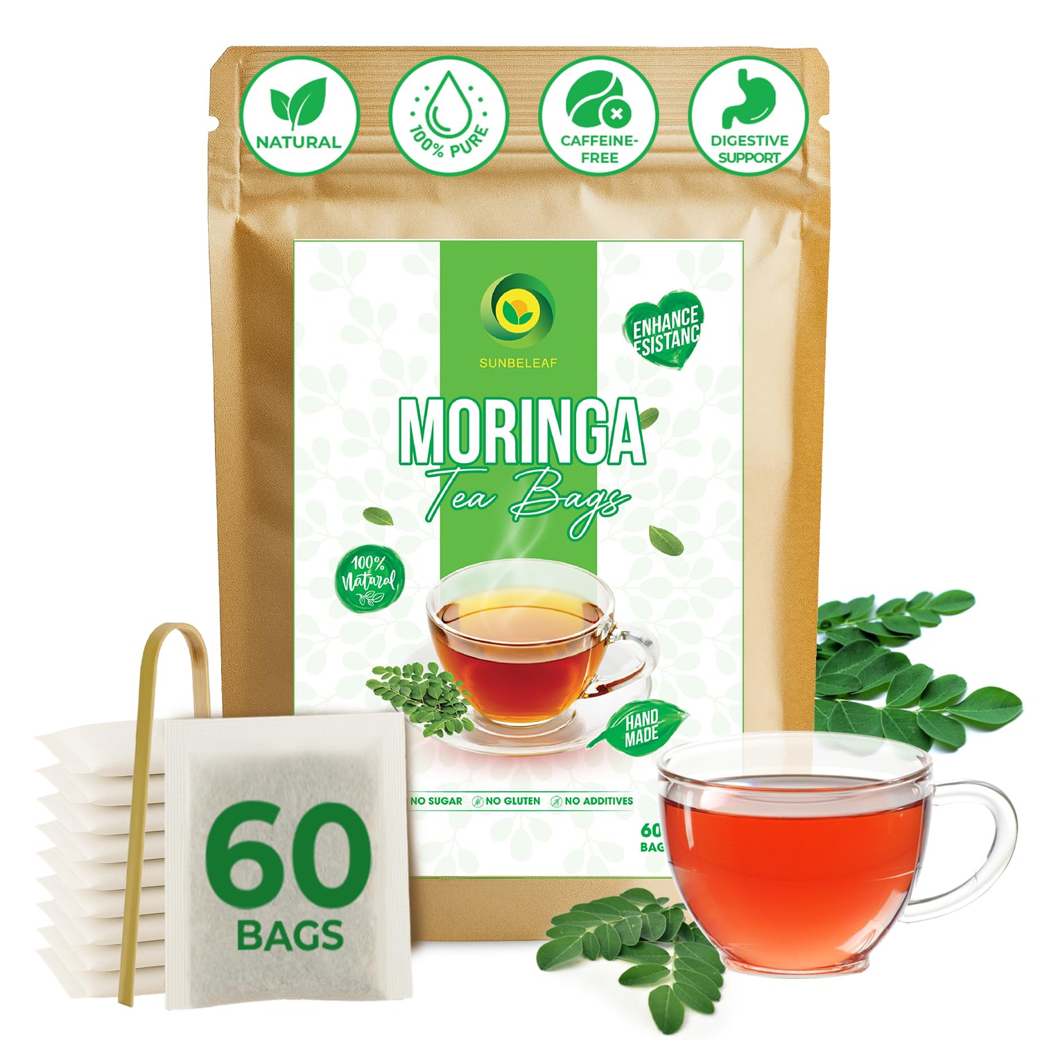 SUNBELEAF Moringa tea health benefits