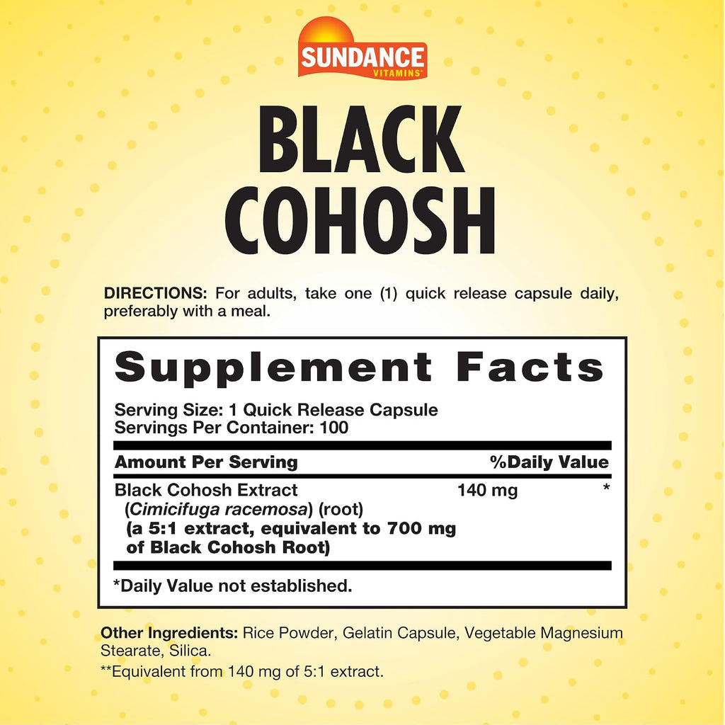 Sundance black cohosh herbal supplement