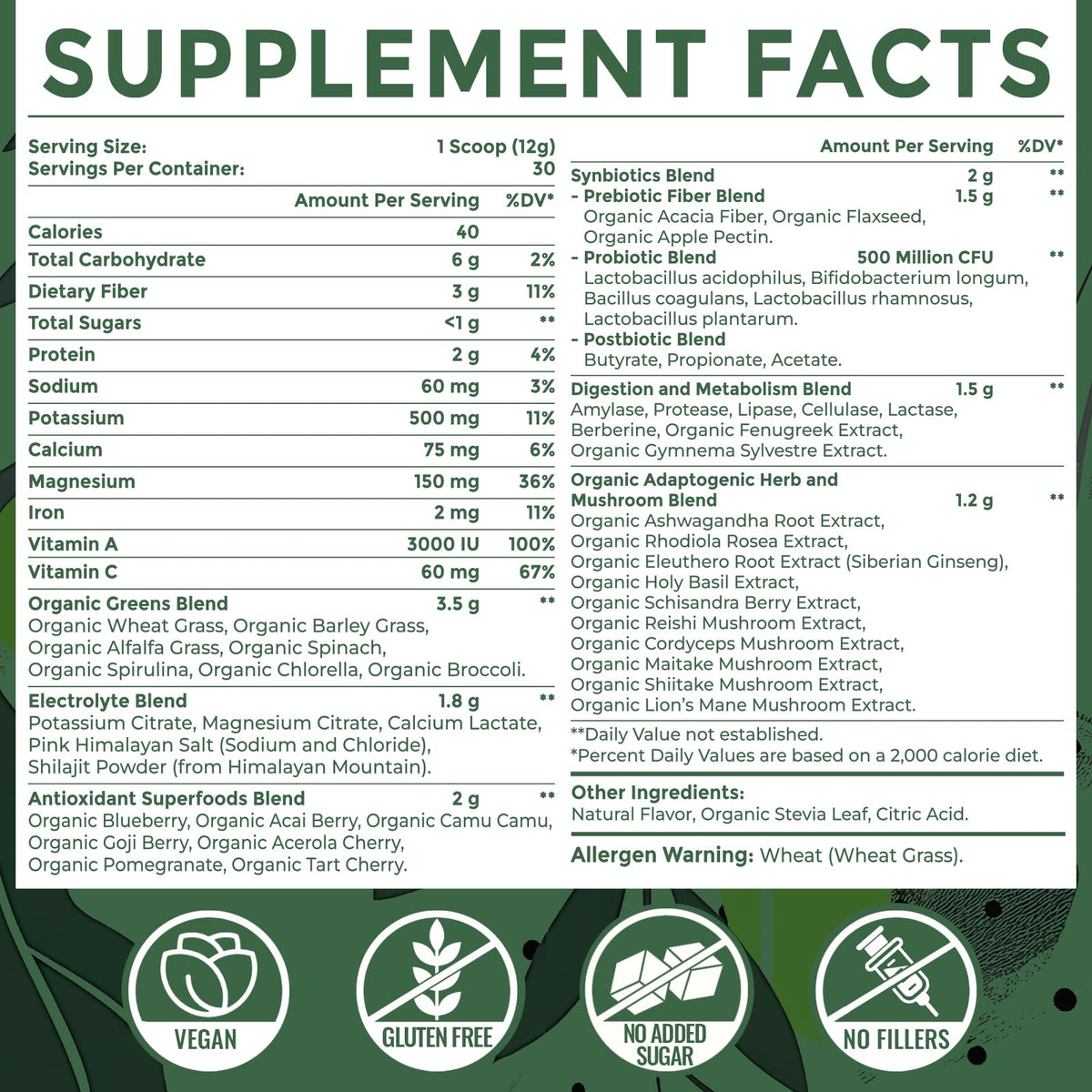 Sundhedsliv greens powder for energy