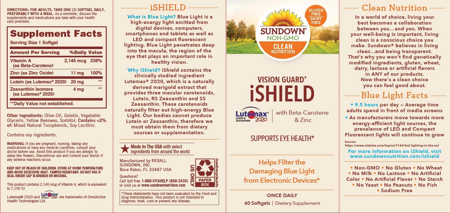Sundown Vision Guard softgels for eyes