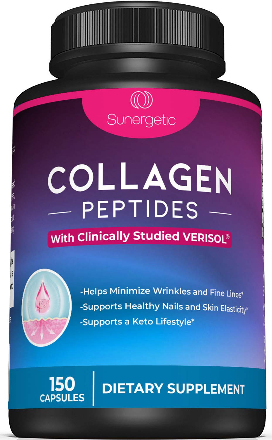 Sunergetic collagen peptides for skin health