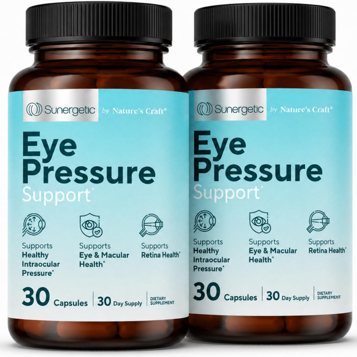 Sunergetic eye pressure support capsules