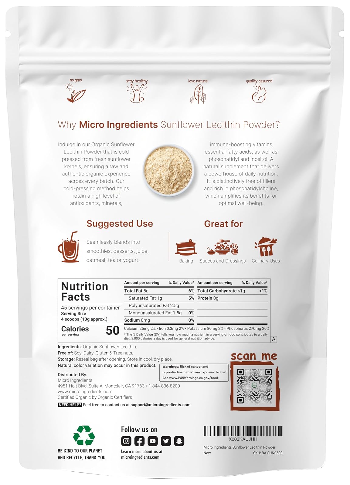 Sunflower lecithin for healthy digestion