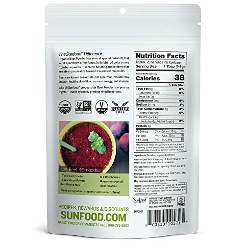Sunfood beet root powder benefits