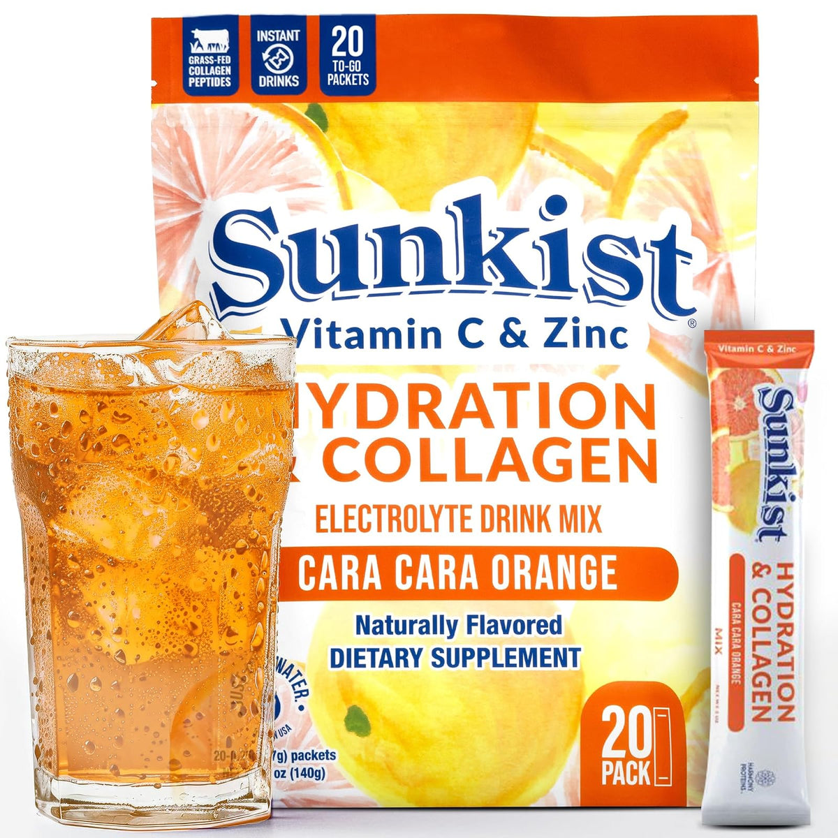Sunkist Cara Cara Orange electrolyte sticks