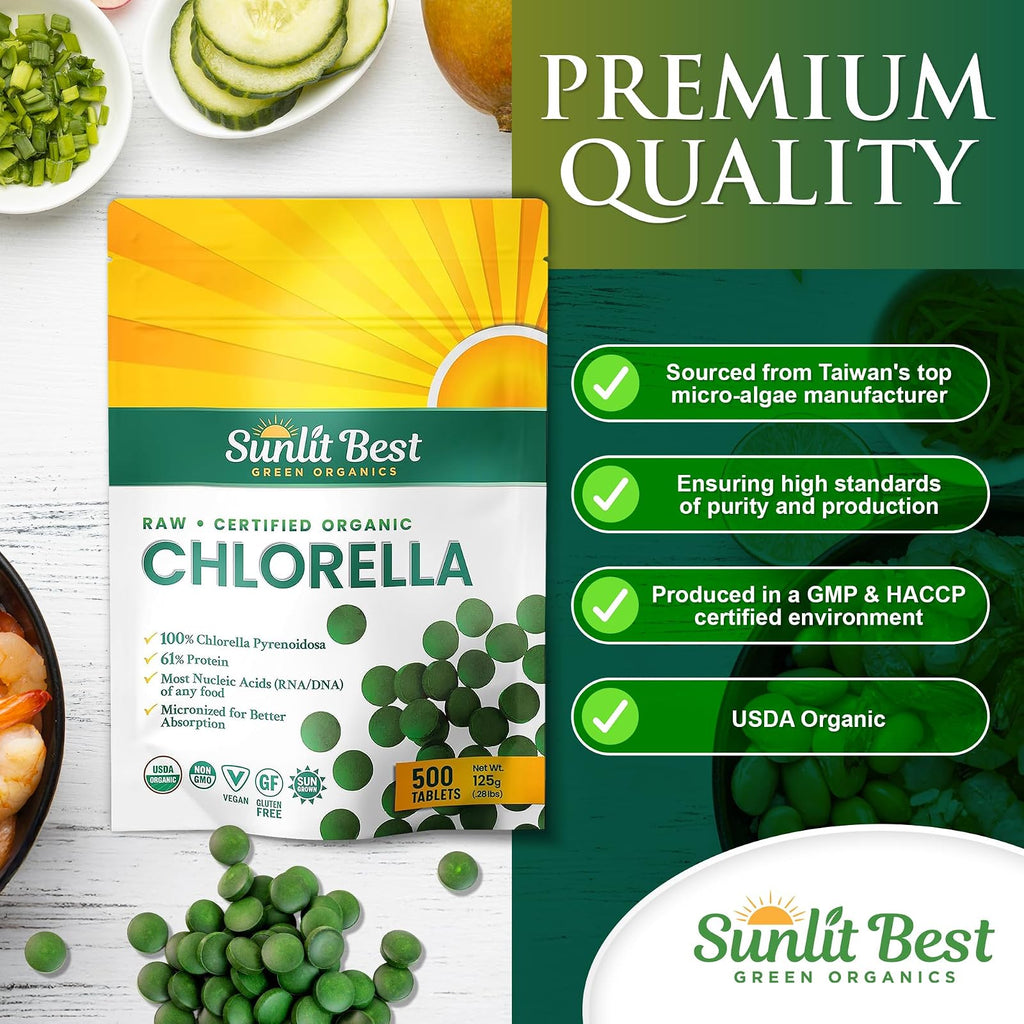 Sunlit chlorella for daily wellness