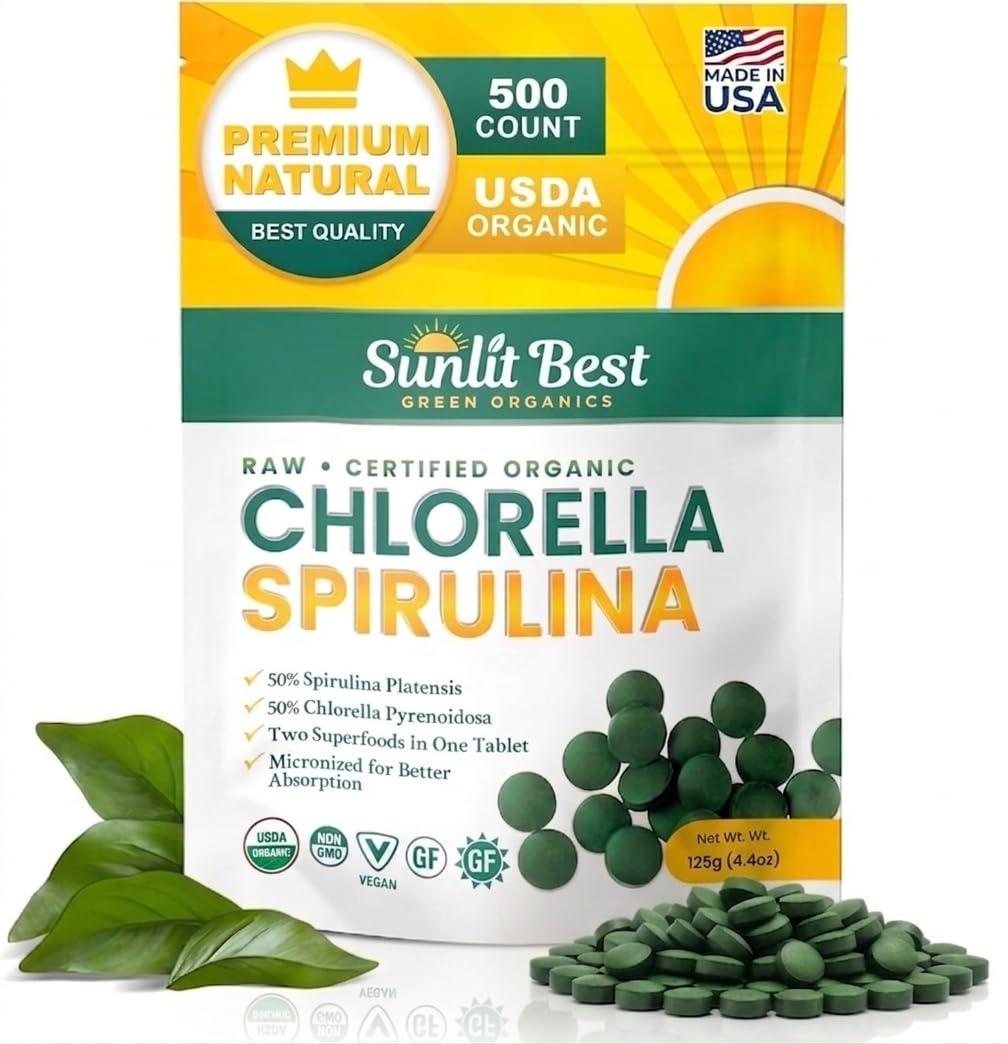 Sunlit chlorella spirulina tablets benefits