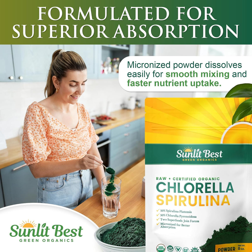 Sunlit organic spirulina for wellness