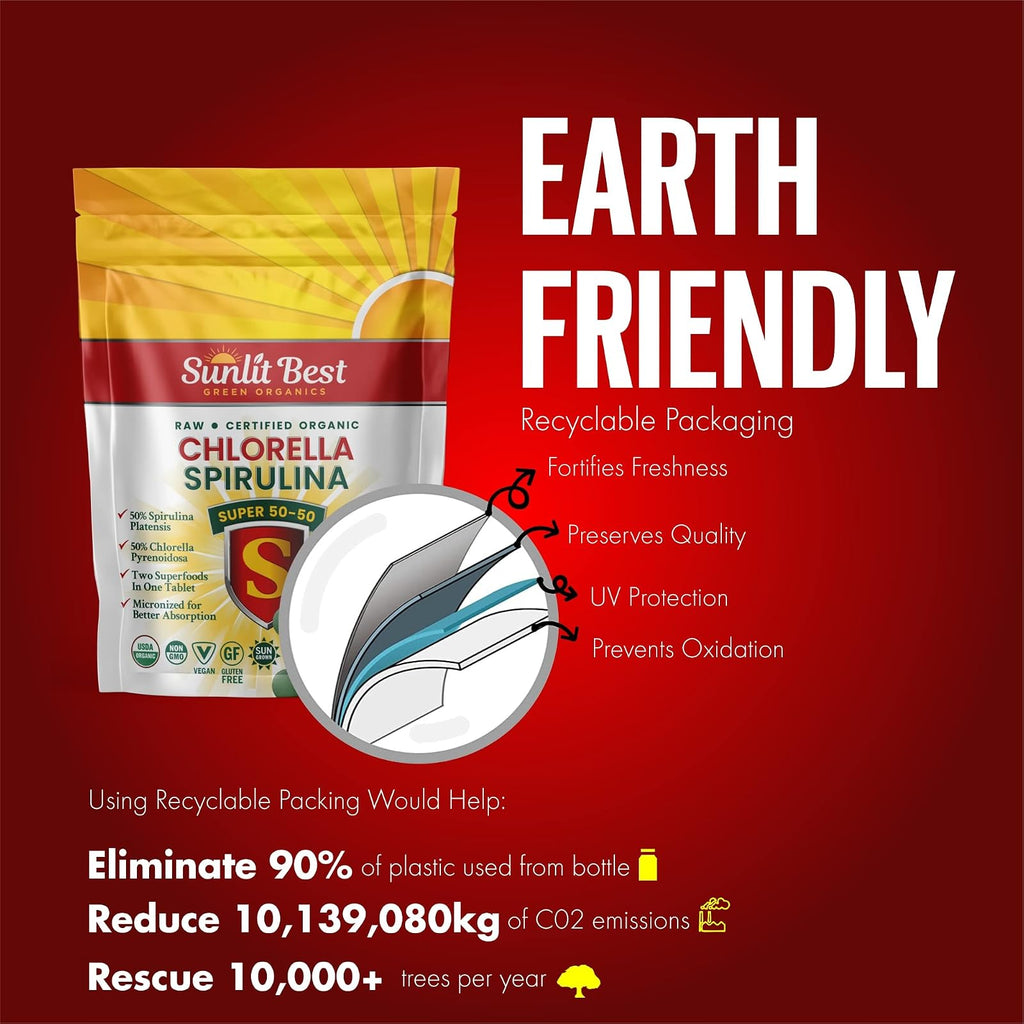 Sunlit Spirulina tablets for healthy skin