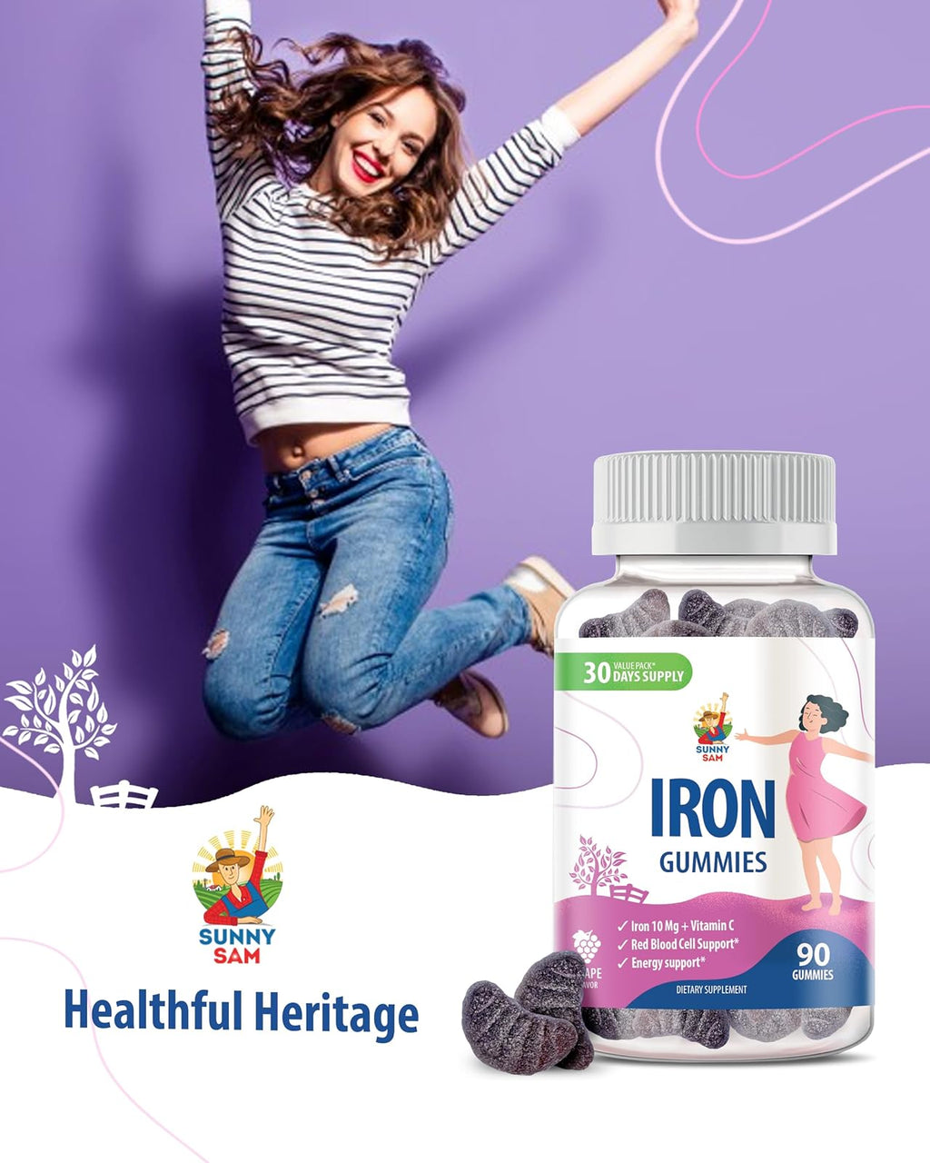 SUNNY SAM iron gummies for better absorption