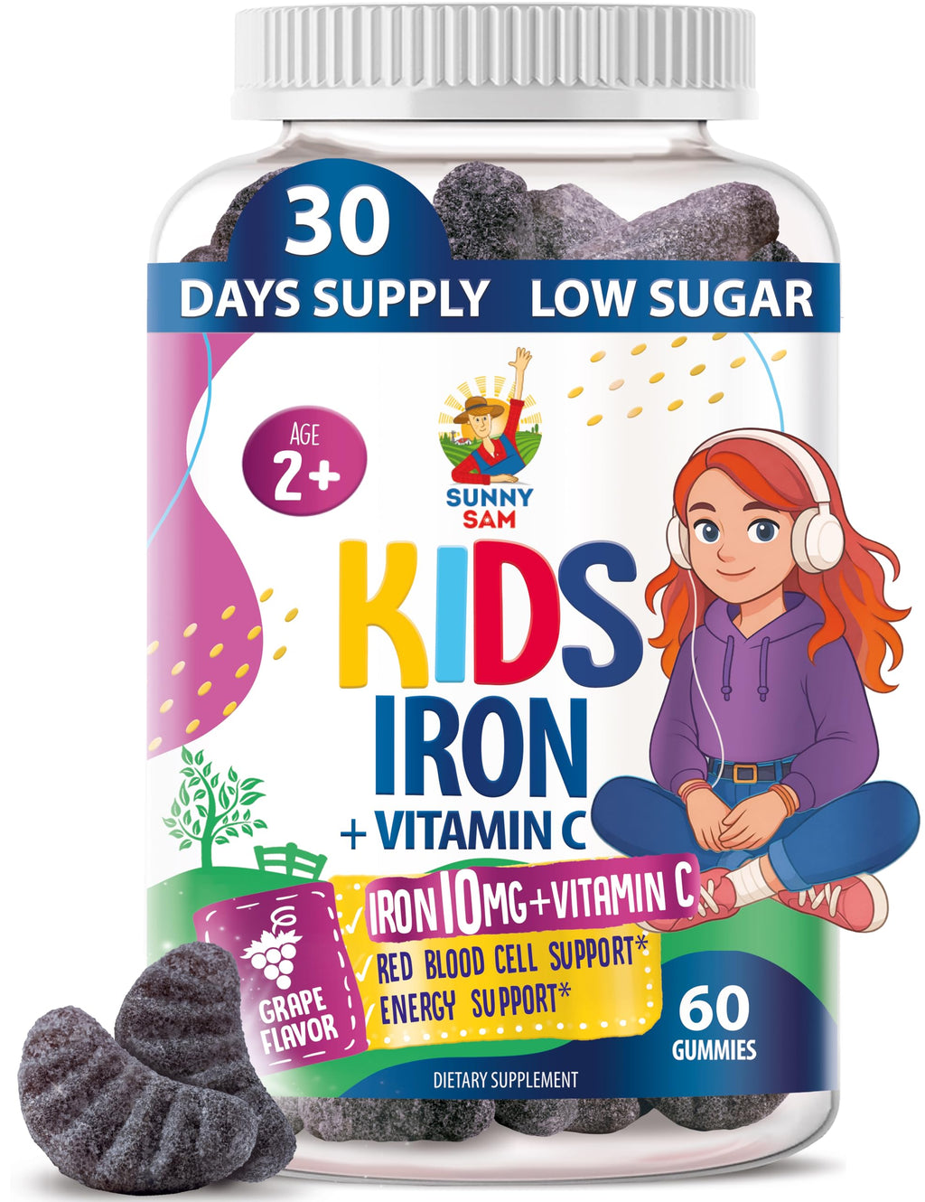 SUNNY SAM Iron Gummies for kids