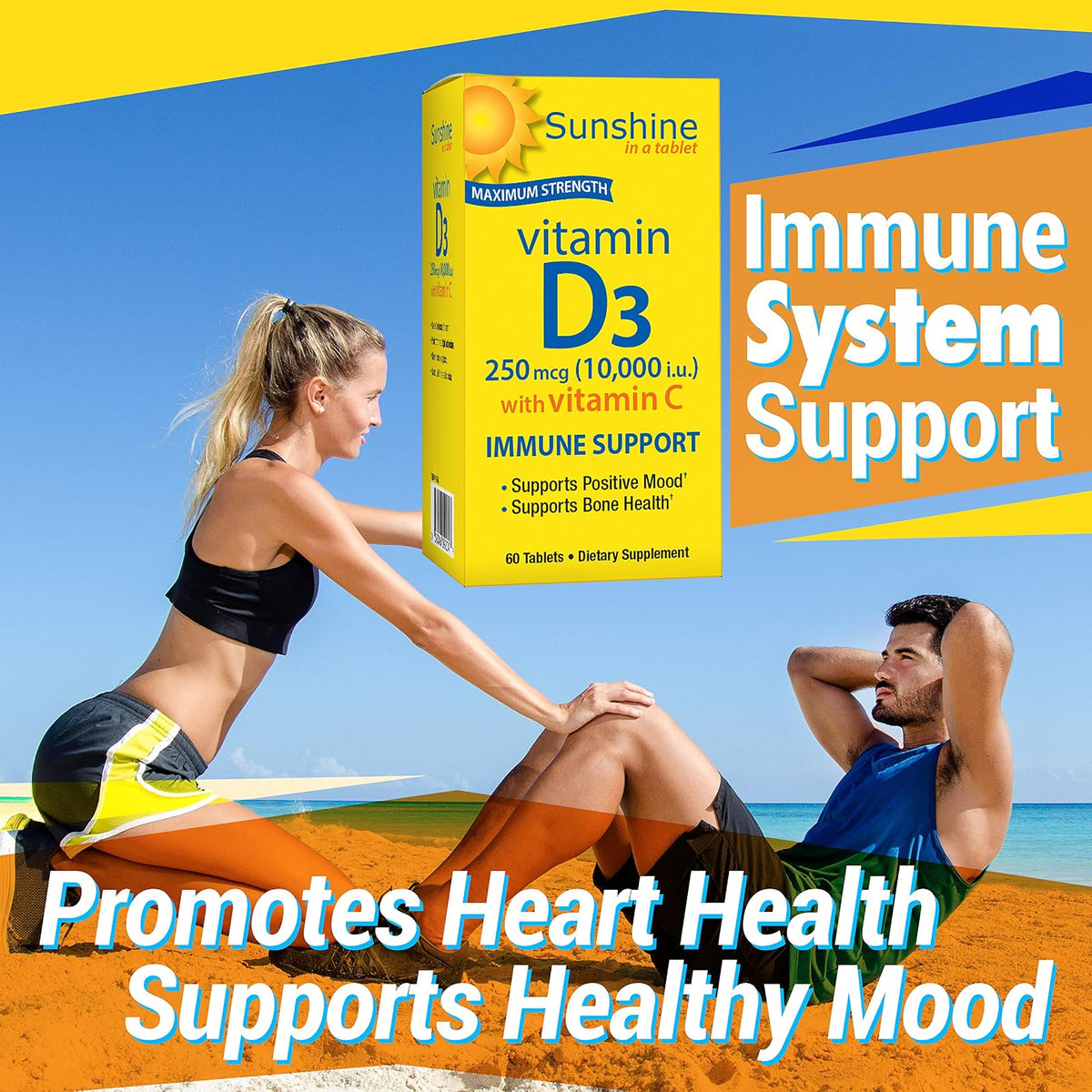 Sunshine vitamin D 10000 IU benefits