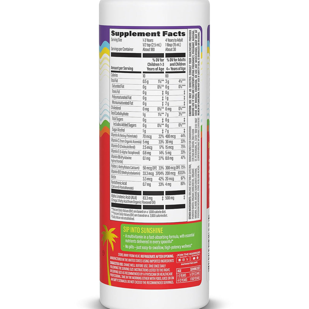 Sunwarrior liquid multivitamin for children