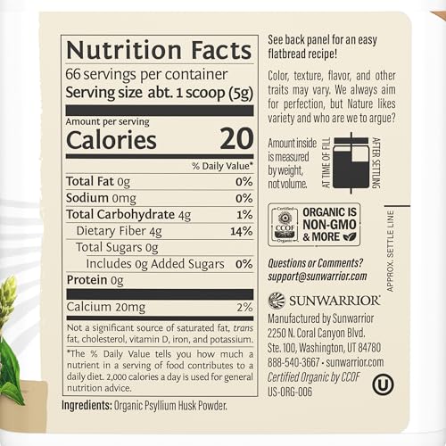 Sunwarrior psyllium husk for digestion