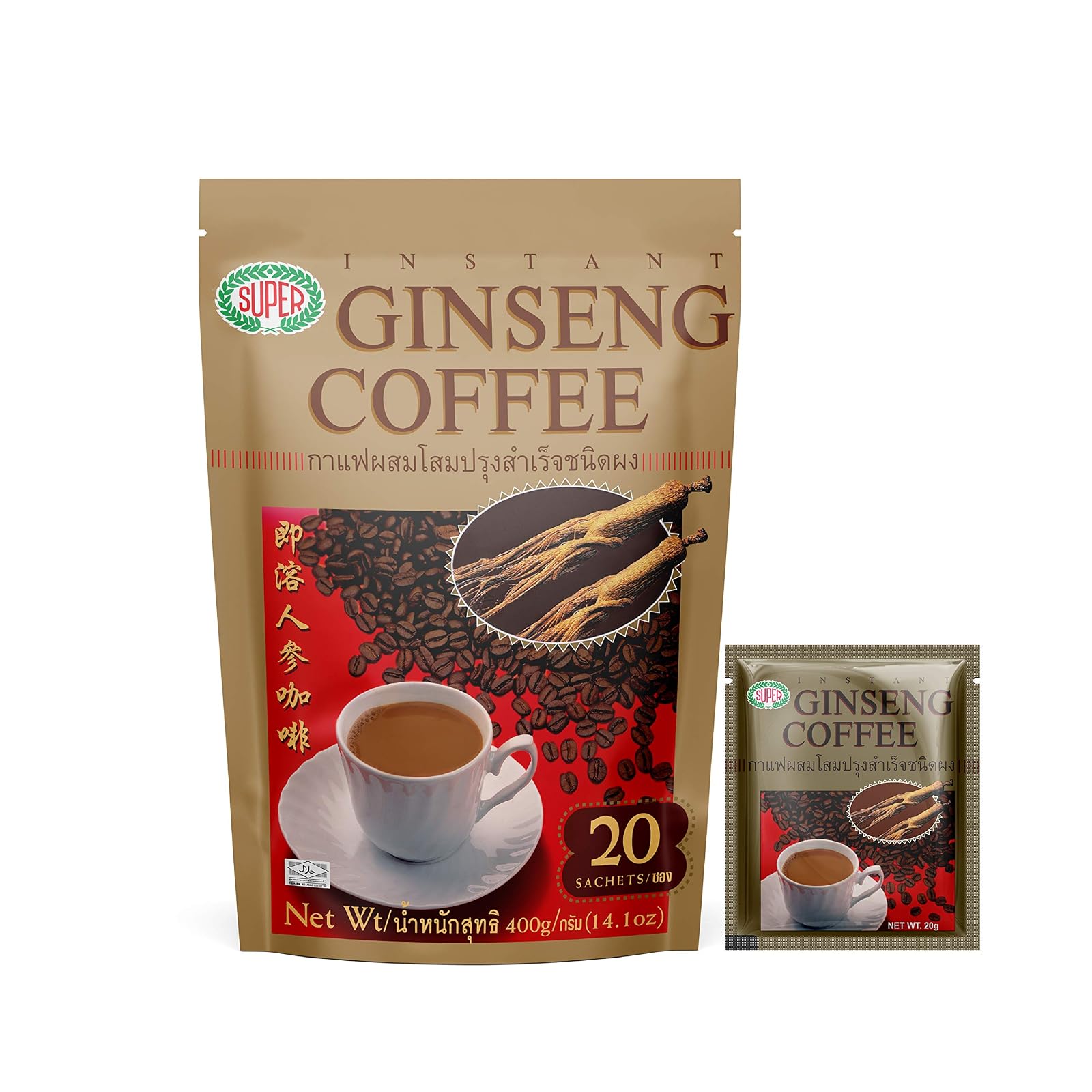 super ginseng coffee sachets for energy