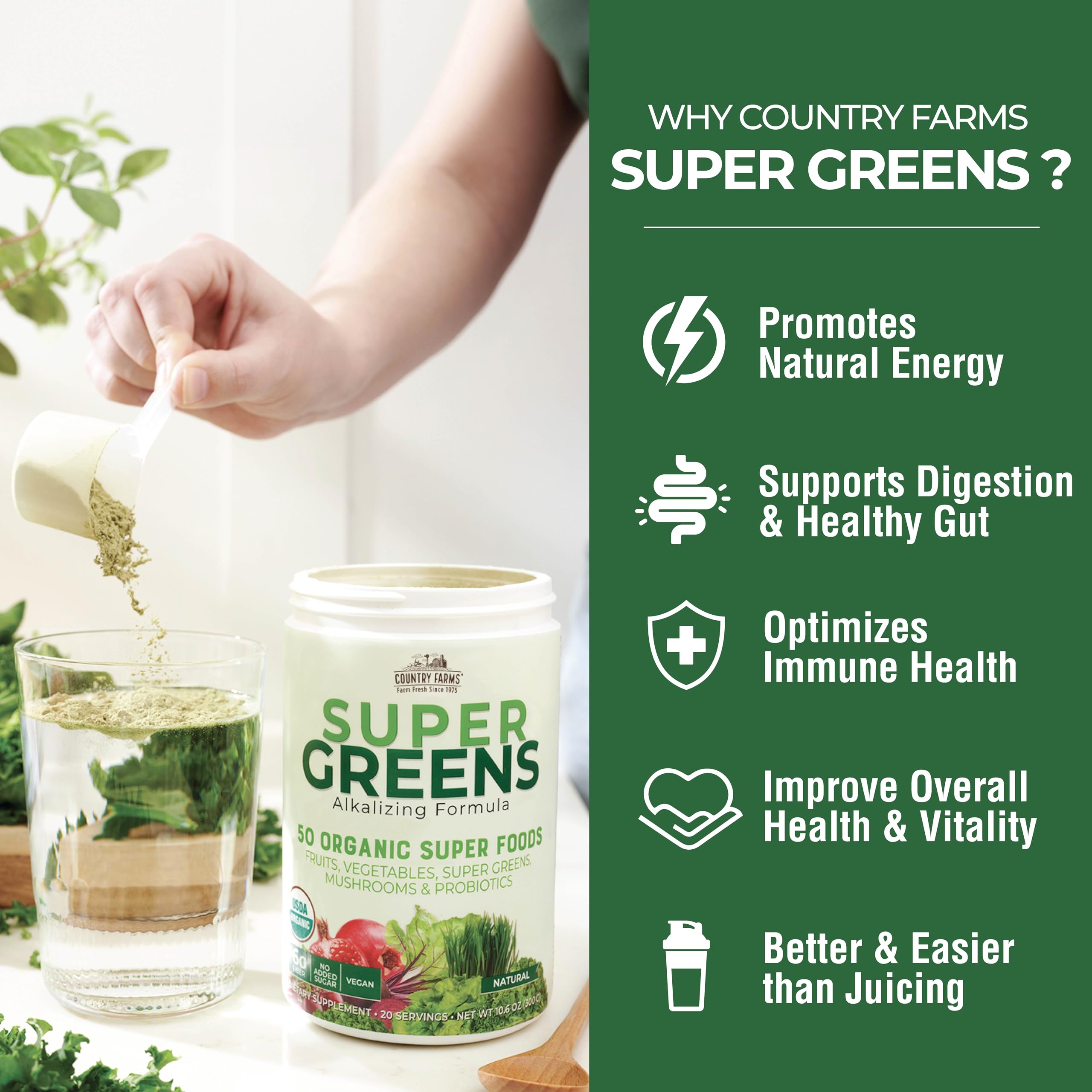 Super greens powder for active lifestyles