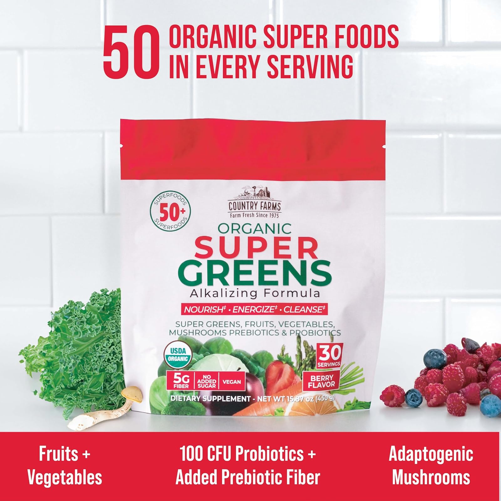super greens powder with berry taste