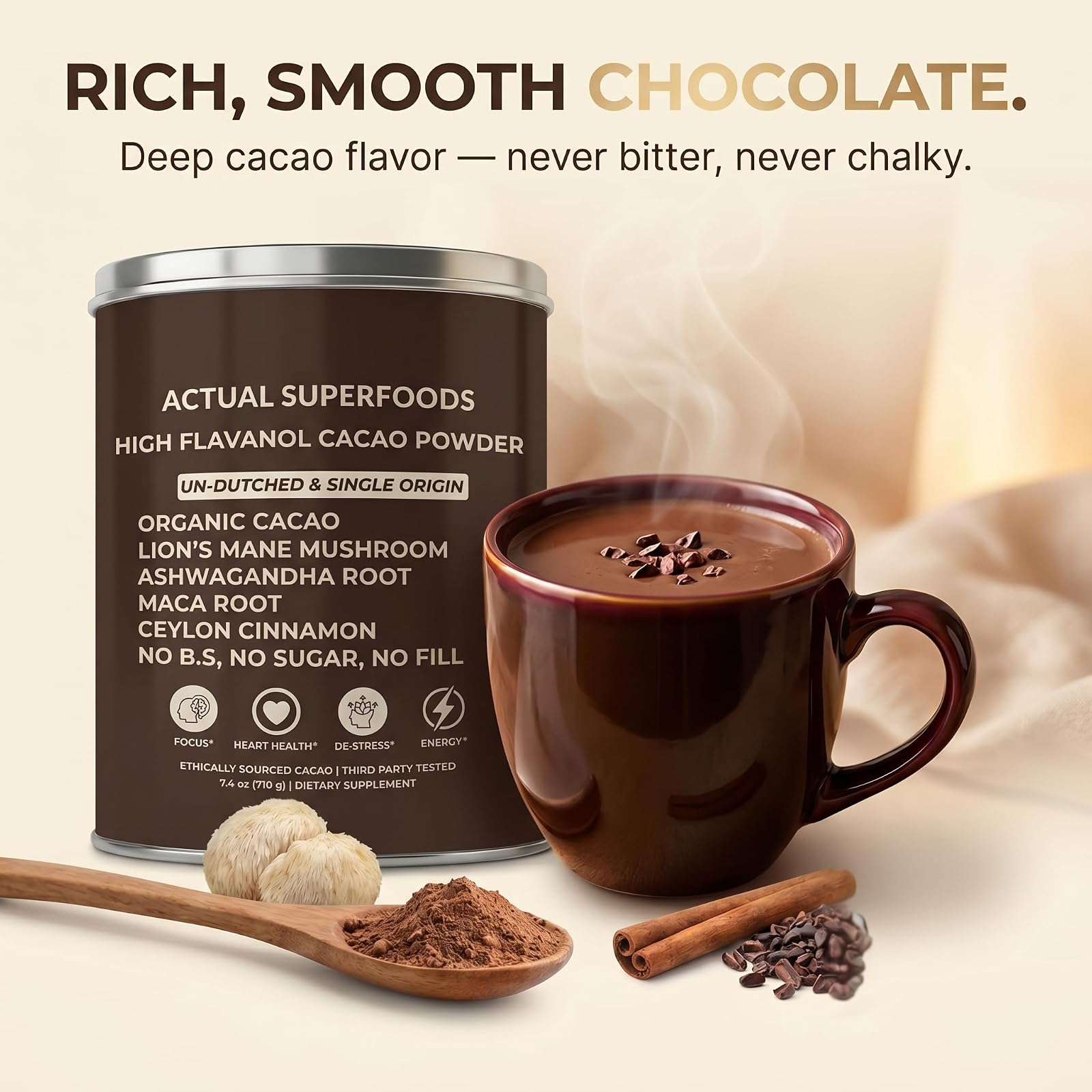 Superfood cacao powder for wellness