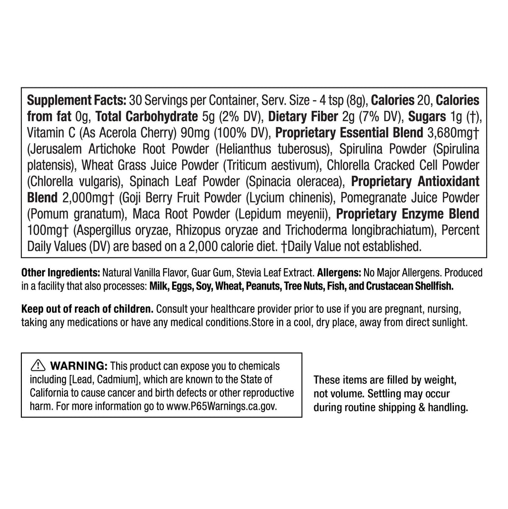superfood greens with chlorella and spirulina
