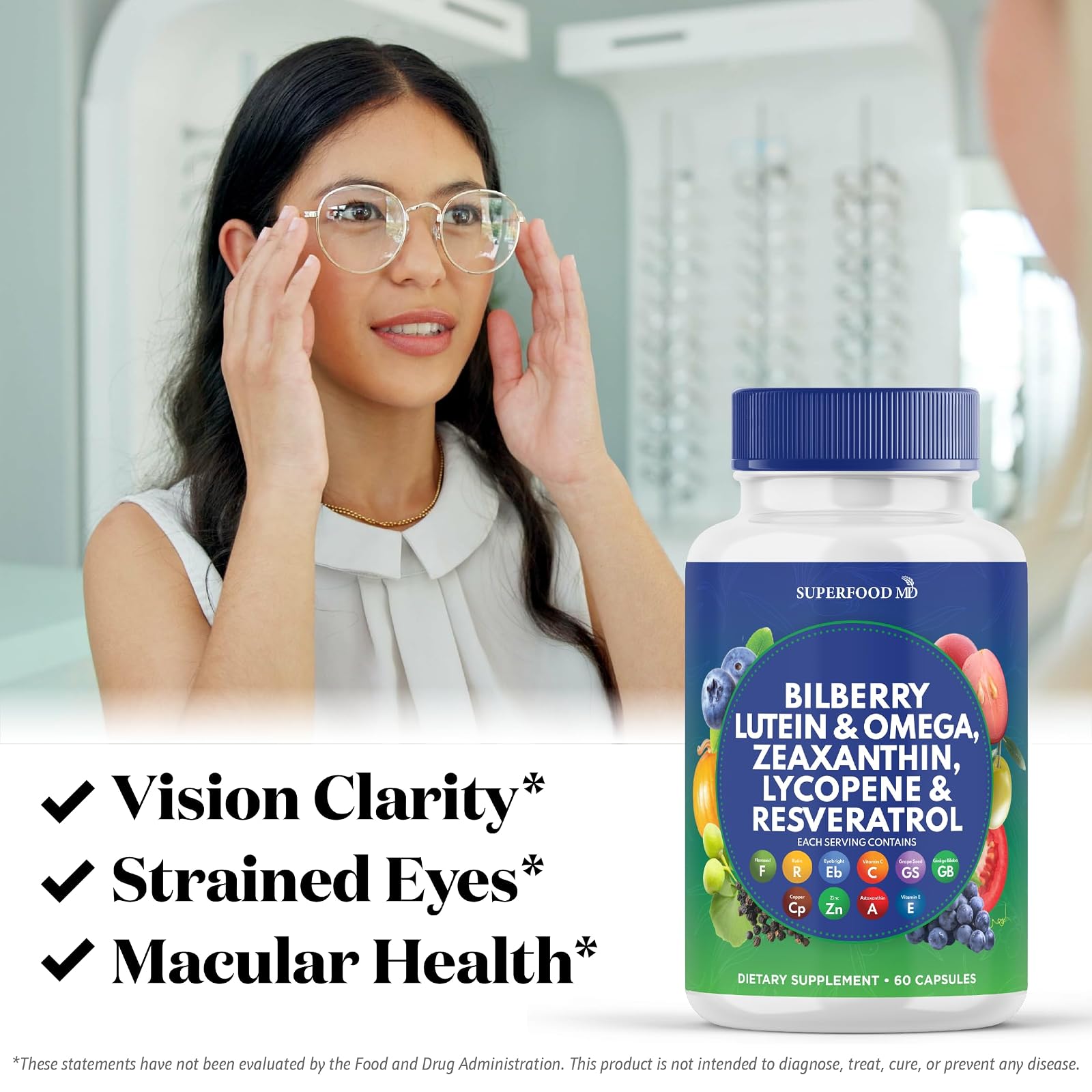 Superfood MD vitamins for clear sight