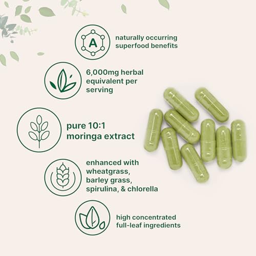 Supergreens blend with moringa capsules