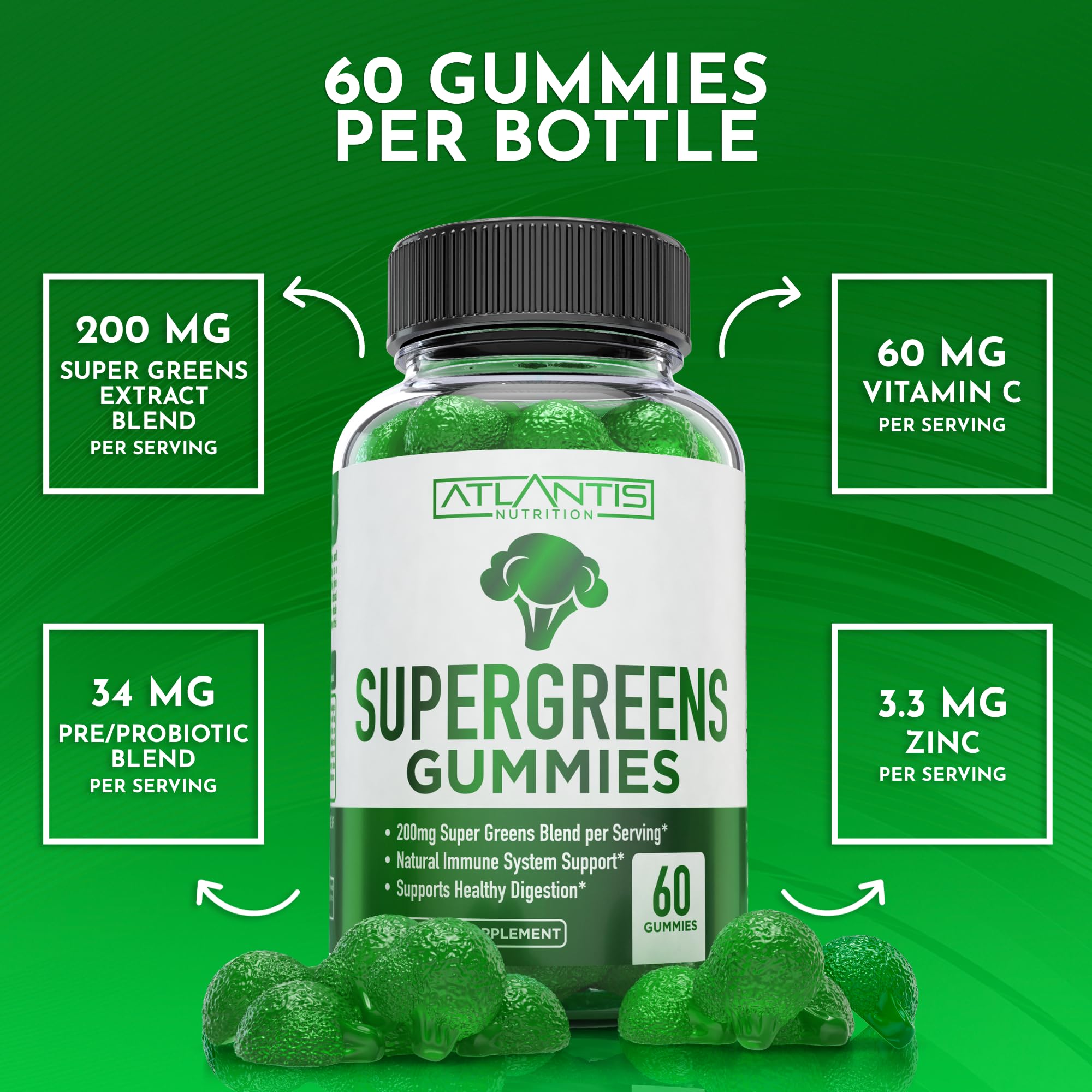 Supergreens Gummies for digestive health