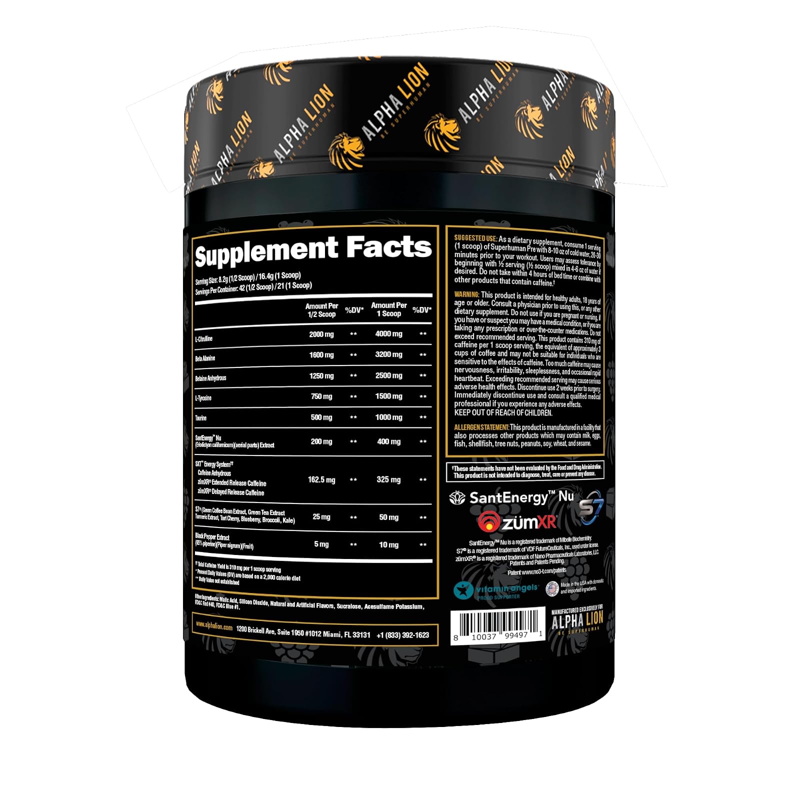 Superhuman pre-workout powder for endurance