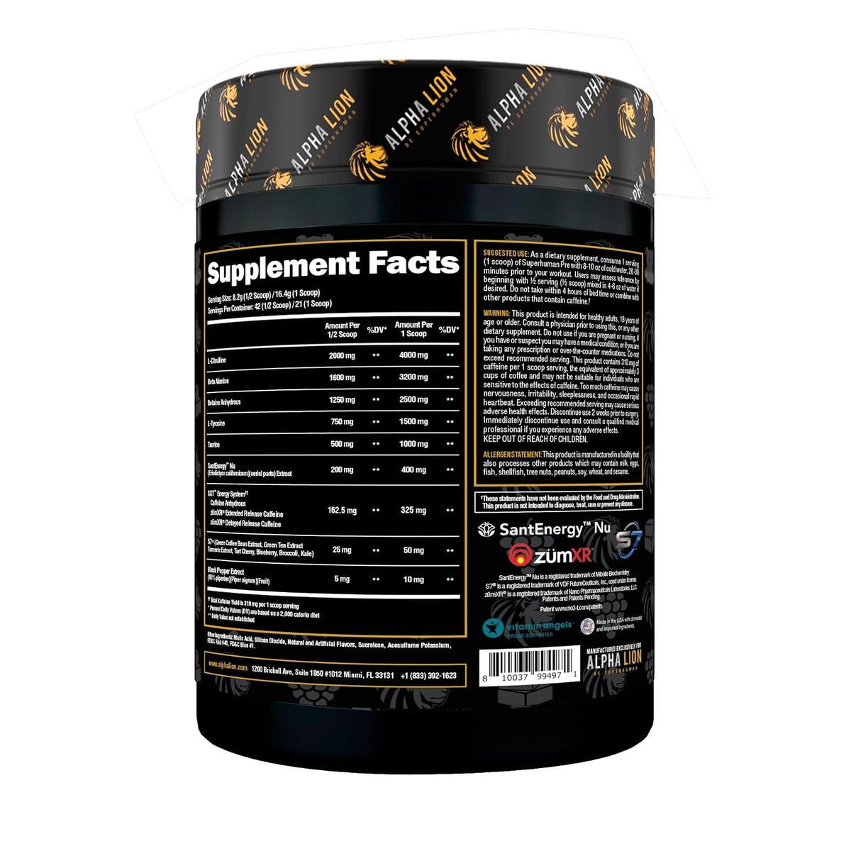 Superhuman pre-workout powder for endurance