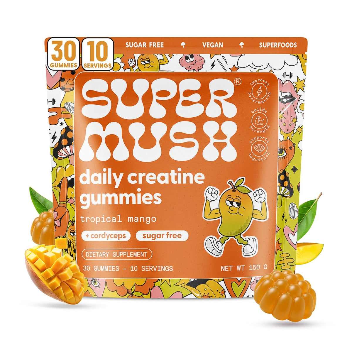 SuperMush Daily Creatine Gummies for energy