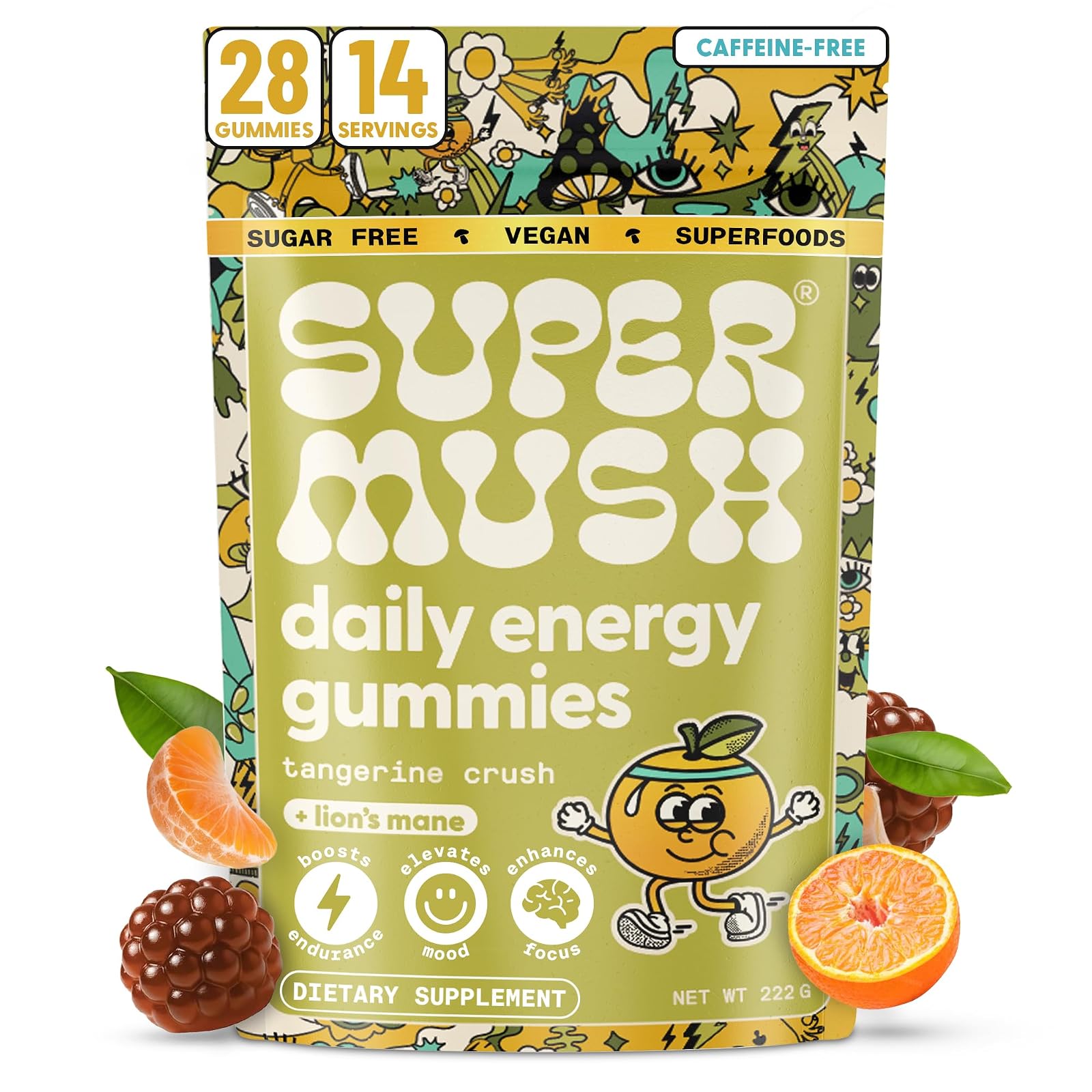 SuperMush energy gummies for focus